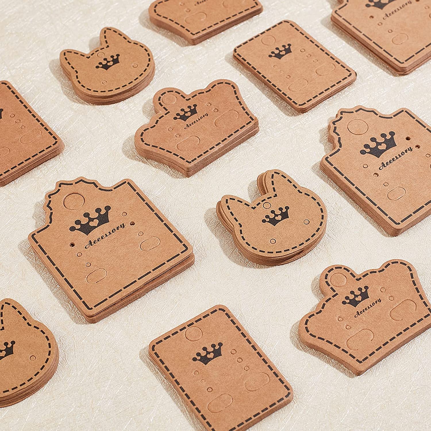 50Pcs Kraft Paper Jewelry Display Cards Cartoon Sh... – Grandado