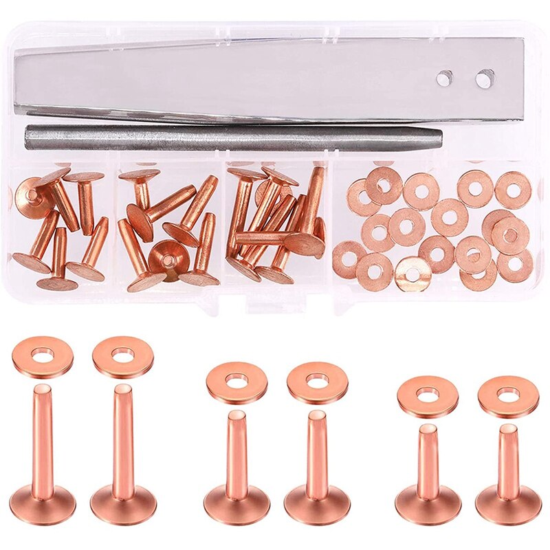 20 Pcs Red Copper Rivet Set with Stainless Steel B... – Grandado