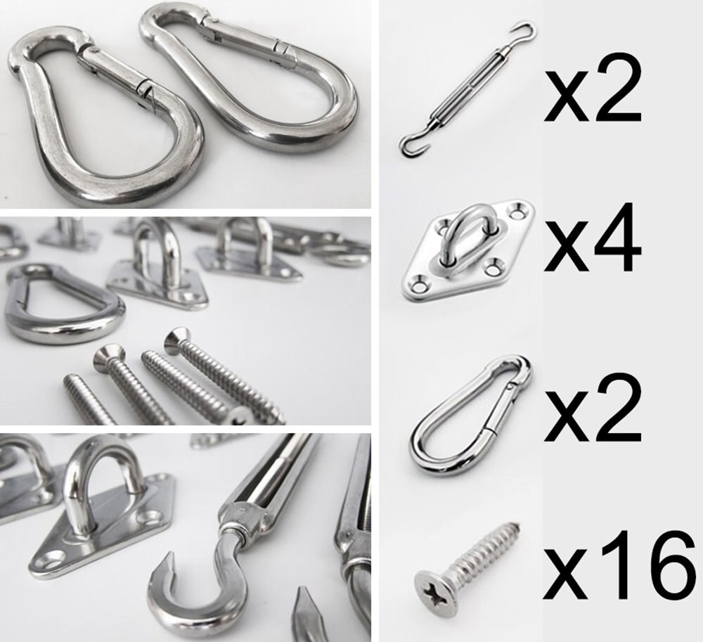 Stainless Steel Sun Shade Sail Kit Installation Ac... – Vicedeal