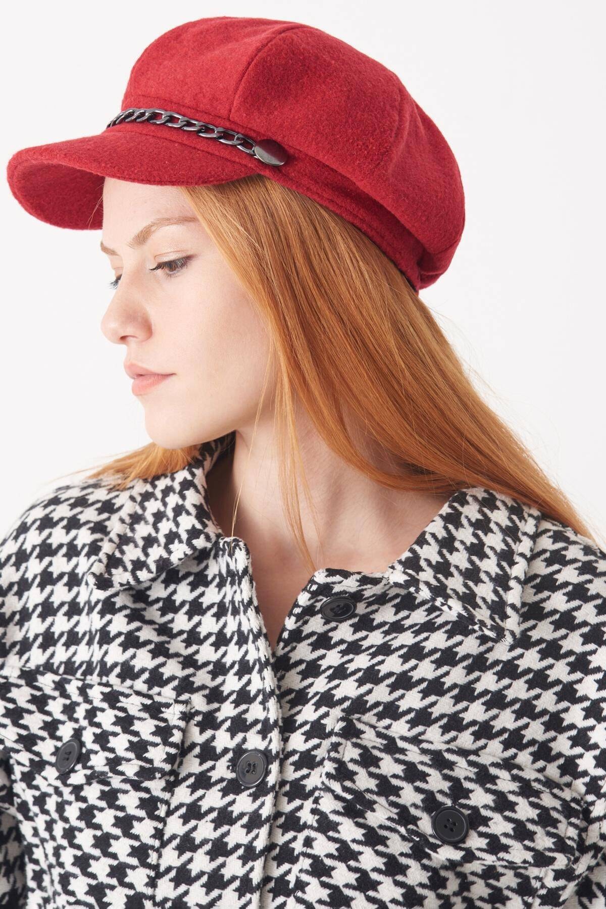 Vrouwen Red Sailor Type Stempel Hoed Model Ketting... – Grandado