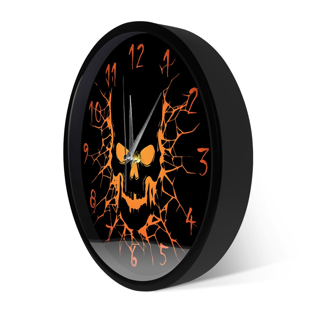 Skull with Crack Hole Horror Wall Clock with LED i... – Vicedeal