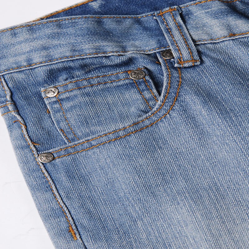 Light Blue flared Men's bell bottom denim male... – Grandado