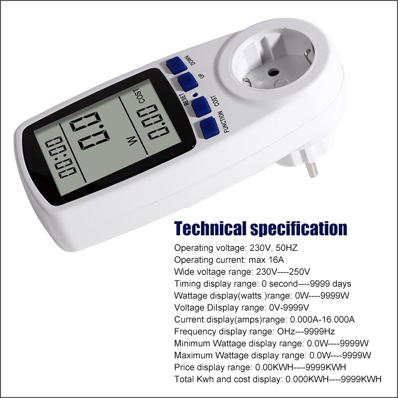Rz Eu Plug Ac Power Meter 230V Digitale Voltage Wa... – LovingPrices
