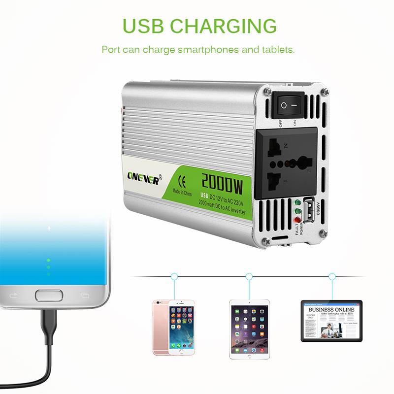 2000W Modified Sine Wave Inverter Charger DC 12V T... – Vicedeal