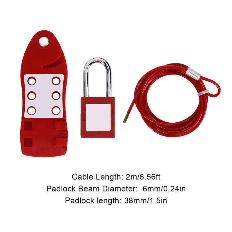 Lockout Tagout Kit Safety Cable Lockout Hasp 2m/6.... – Grandado