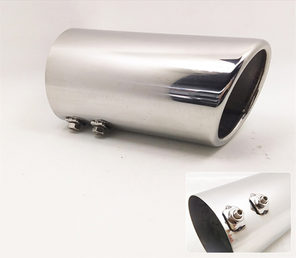 Universal 76mm/2.99 Inch Car Exhaust Muffler Tip Exhaust Silver ...