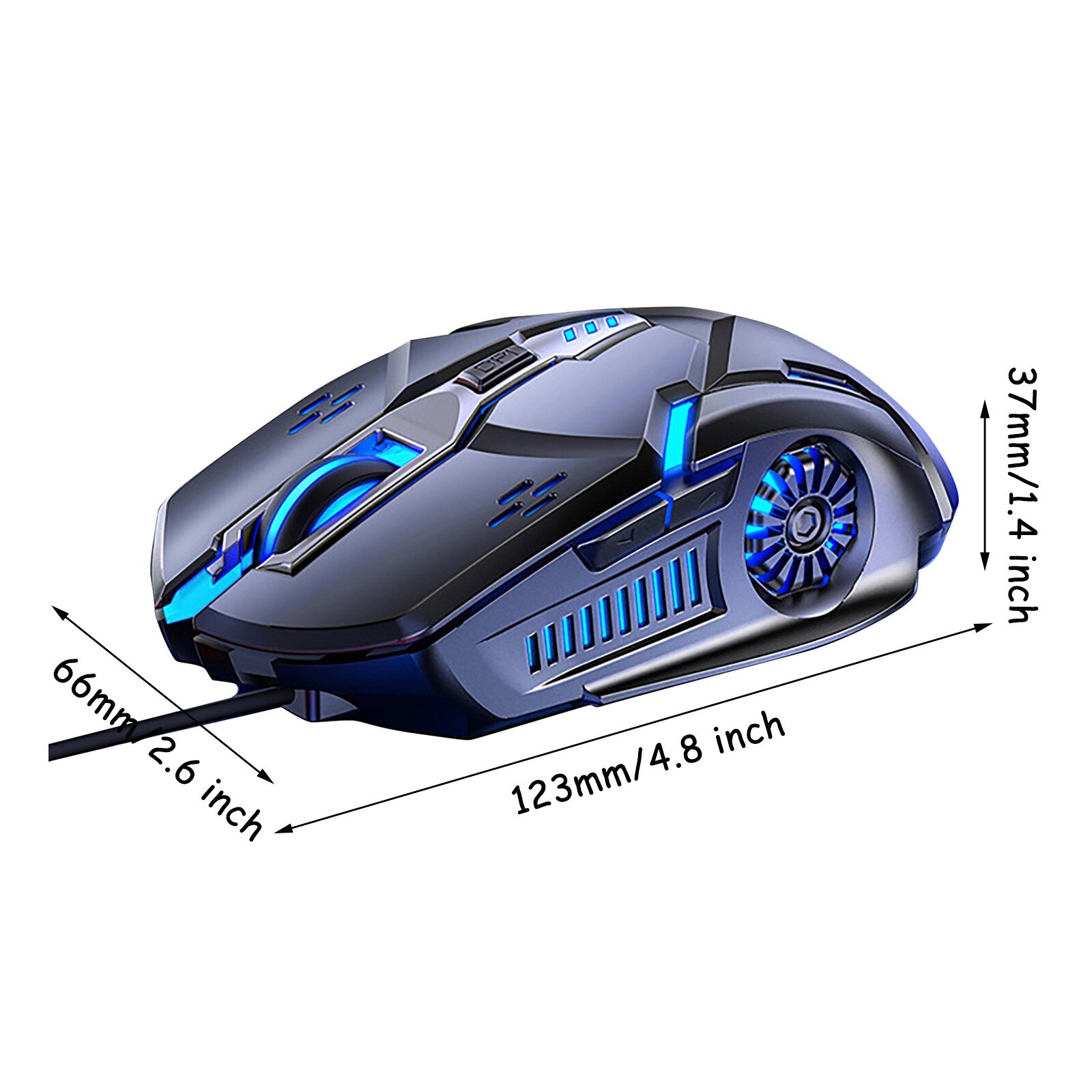 Wired Gaming Mouse 6D Colorful ED Breathing 3200 D... – Grandado