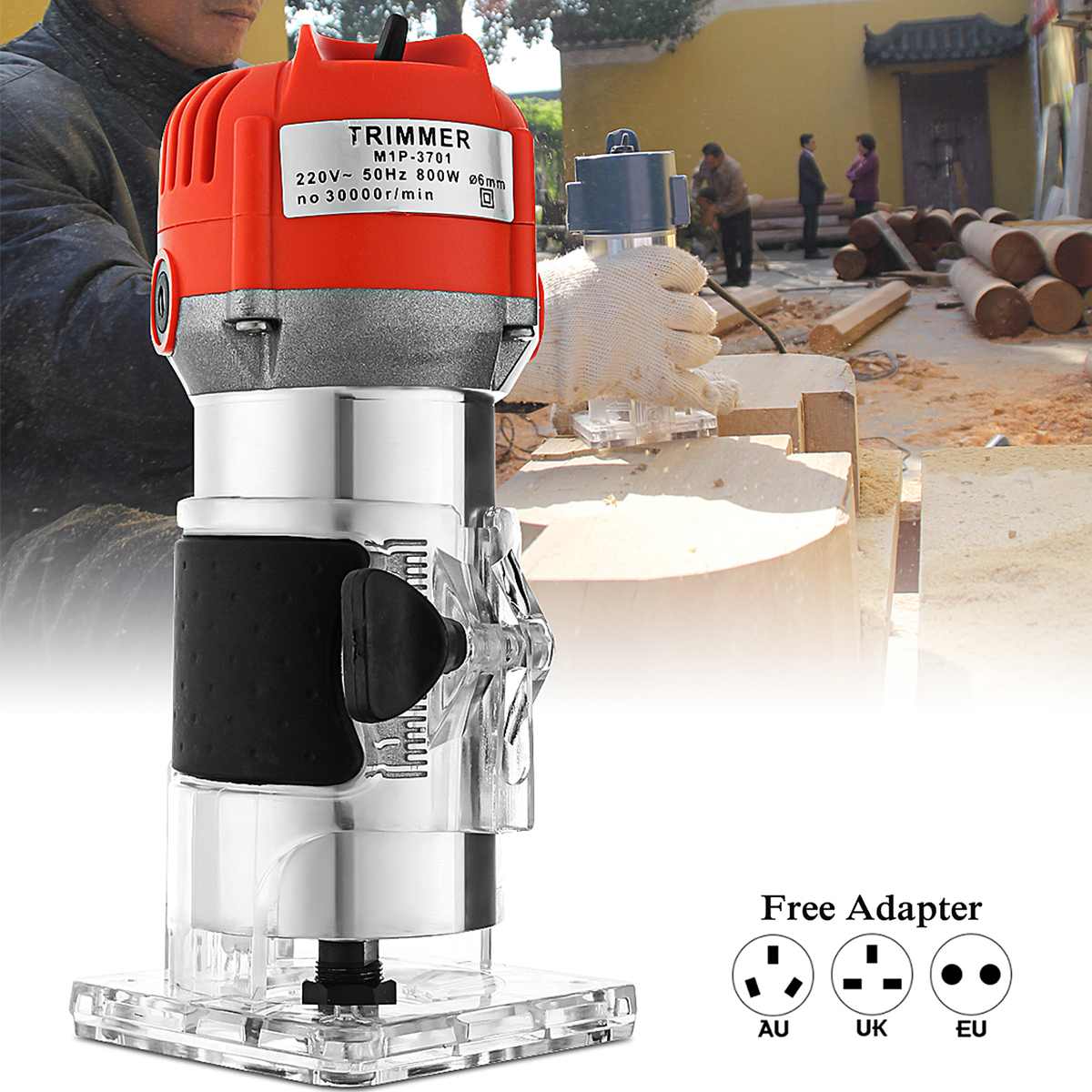 800W 220V 30000RPM Electric Hand Trimmer Wood Rout... – Grandado