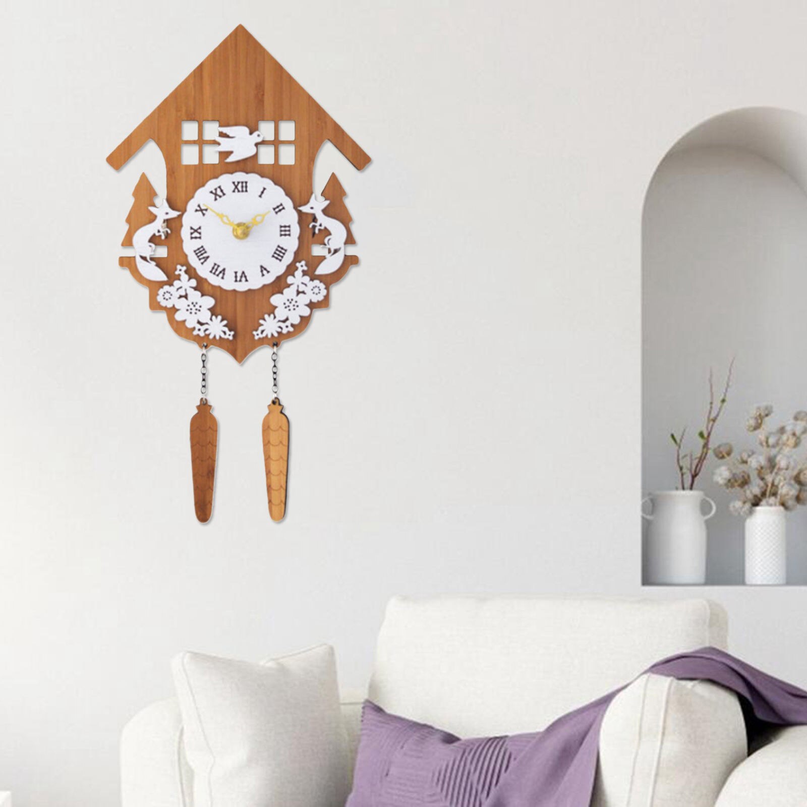 Modern Large Wood Bird Wall Clock Quartz Clocks fo... – Grandado