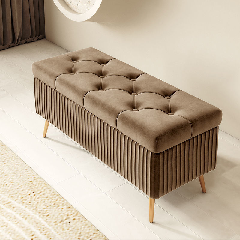 Nordic Fabric Ottomans long Sofa Bench with Storag... – Vicedeal
