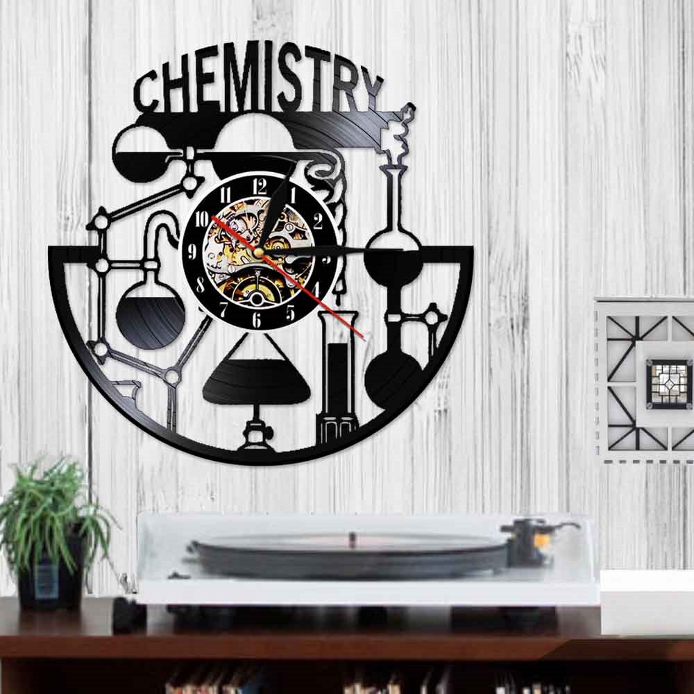 Chemistry 3D Quartz Contemporary Wall Clock School... – Grandado