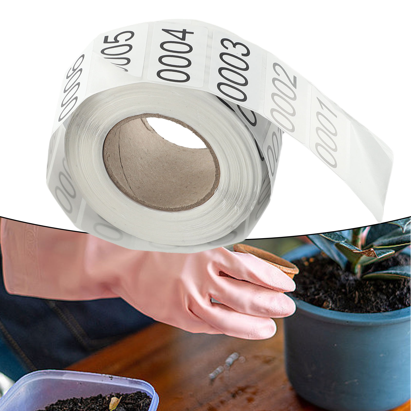 Plantenlabels Nummerstickers 40*20mm Wit 0001-1000... – Grandado