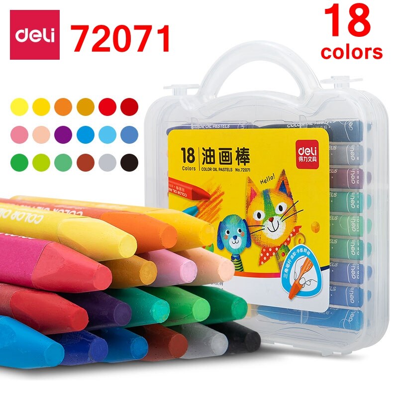 Deli plastic crayon wax crayon color painting stic... – Vicedeal