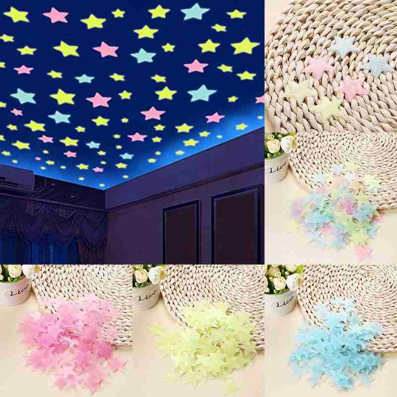 Luminous Moon Stars Stickers DIY PVC 3D Wall Stick... – Grandado
