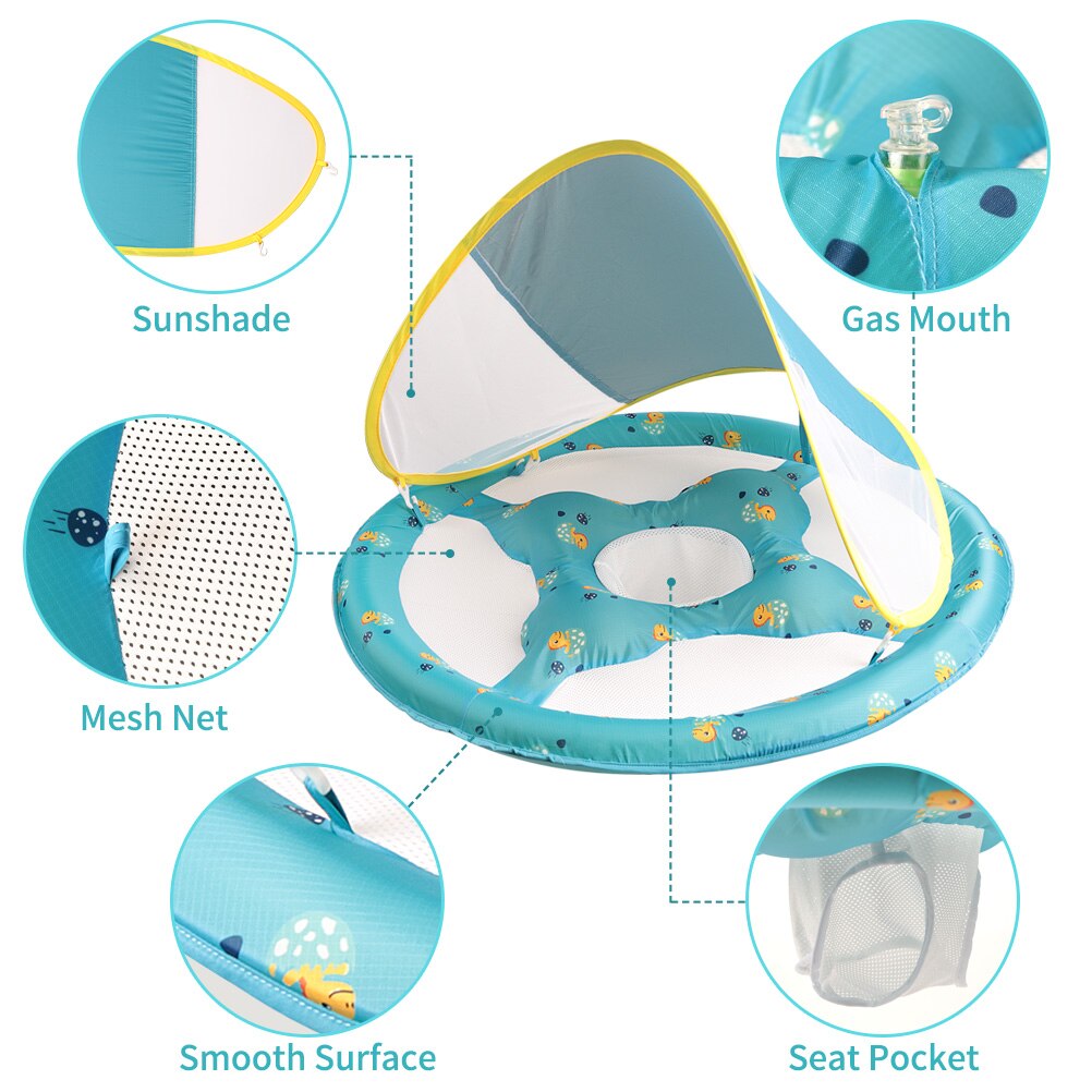 Baby Swimming Float Activity Center With Canopy Fo... – Grandado