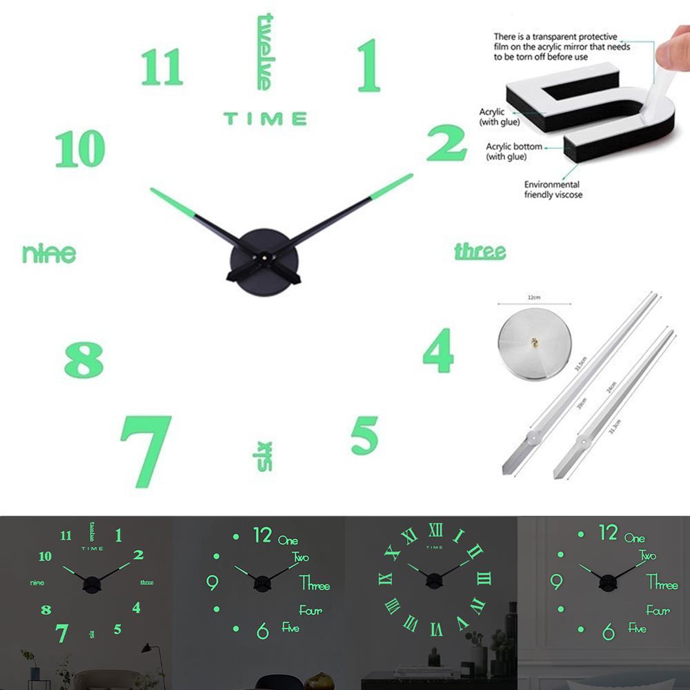 DIY Mirror Stickers Modern DIY Wall Clock 3D Stick... – Grandado