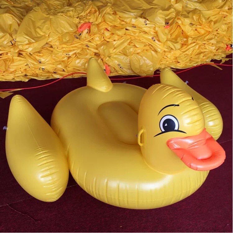 Giant Inflatable Yellow Duck Pool Float Ride-On Sw... – Grandado