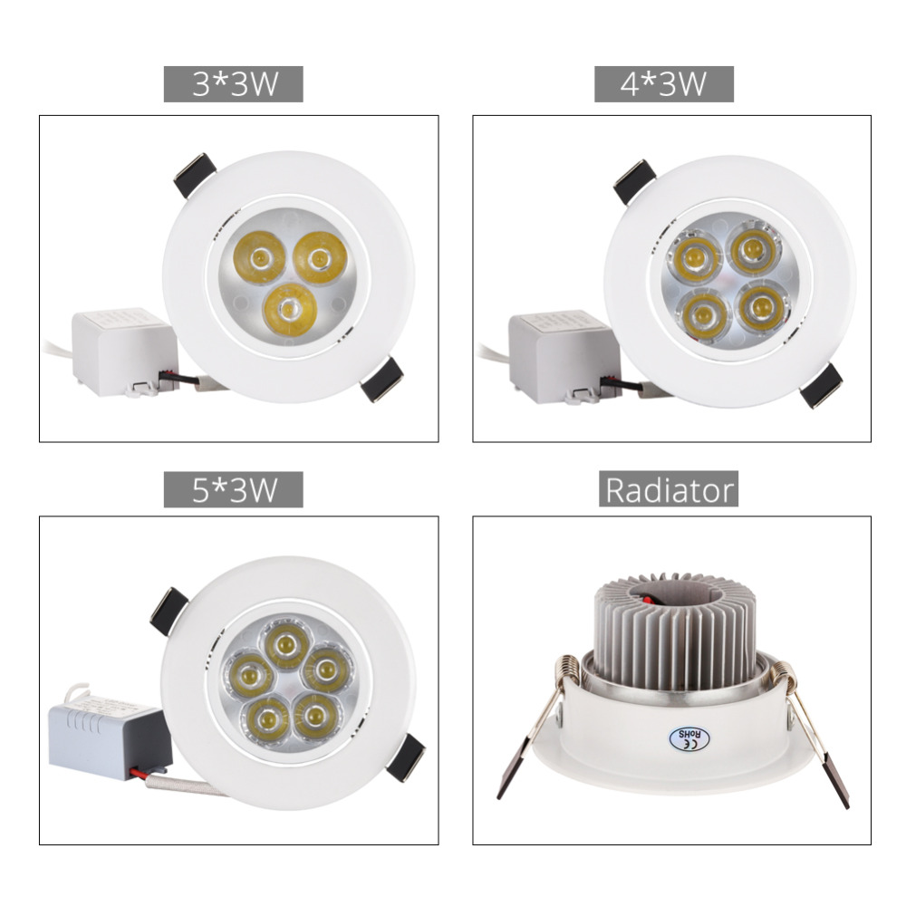 9W 12W 15W LED Downlight Dimmable Warm White Natur... – Grandado