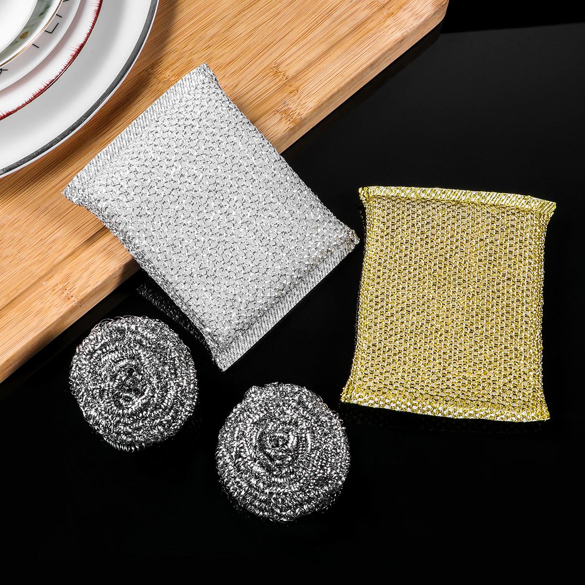 2 Sponzen En 2 Staal Wools Keuken Schoonmaken Spon... – Grandado