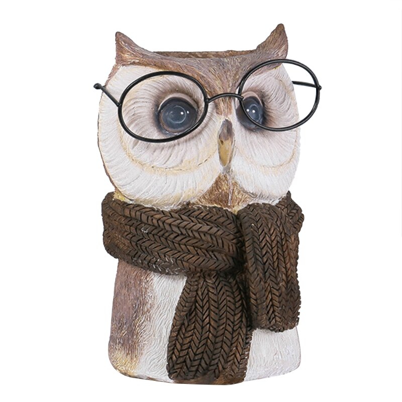 Resin Flowers Pot Owl Deer Animal Ornaments Garden... – Grandado