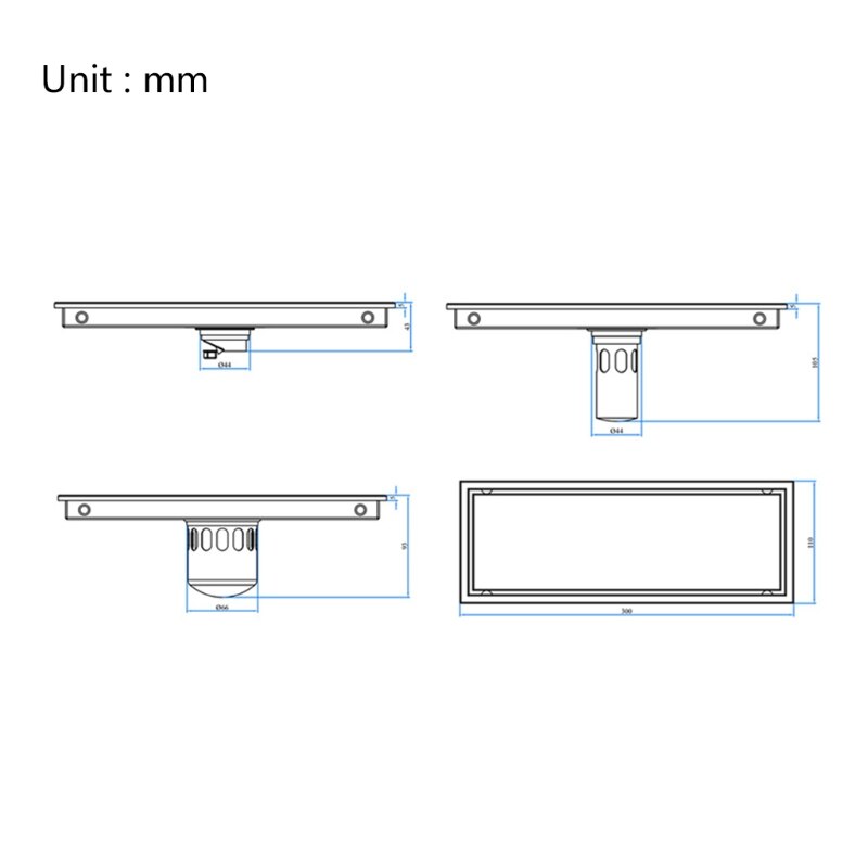 Hidden Type Rectangle Tile Insert Floor Linear Was... – Grandado