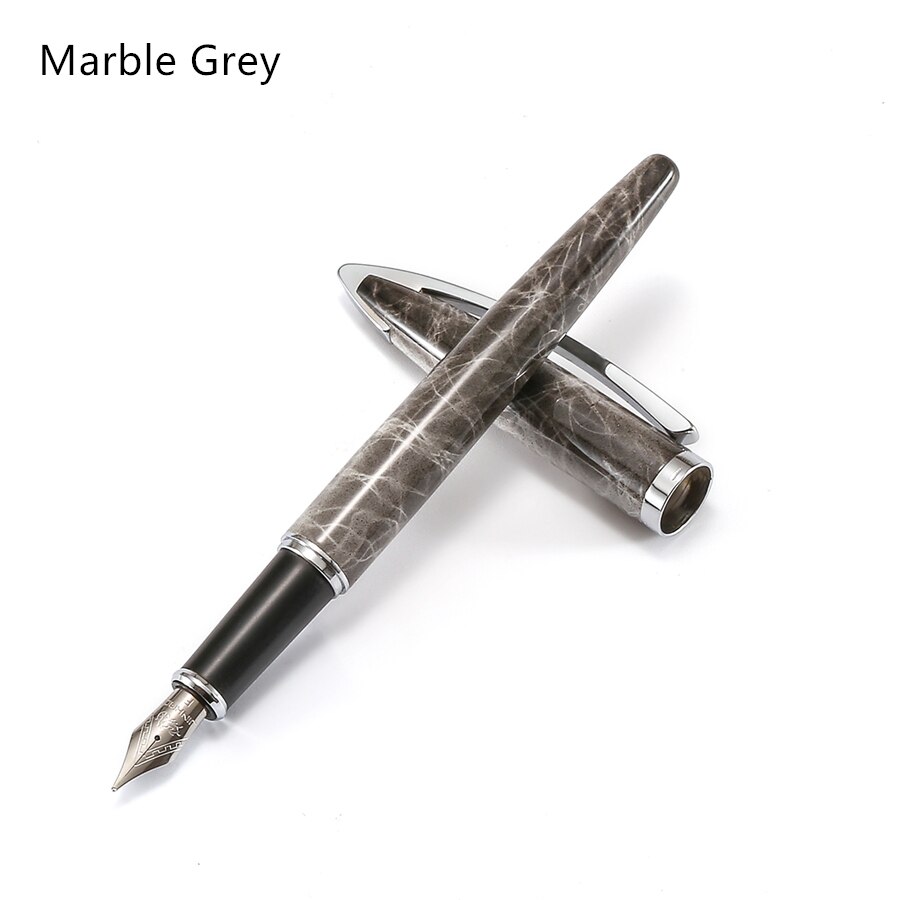 Jinhao Silver Arc Fountain Pen, Fine Nib, Amber Ma... – Grandado