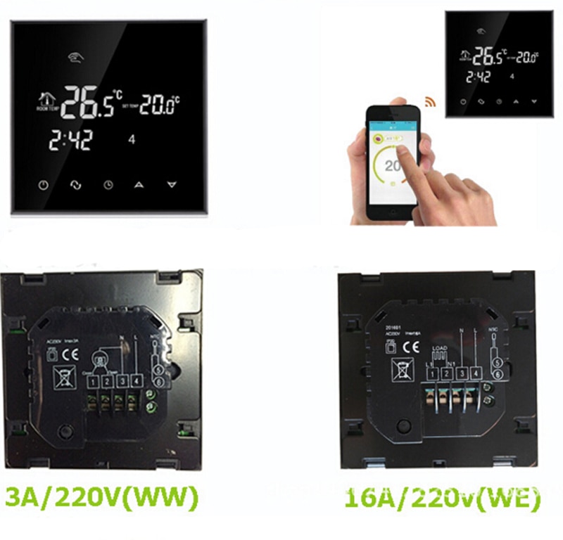 Wifi 16a termoregulator touch screen termostat til... – Grandado