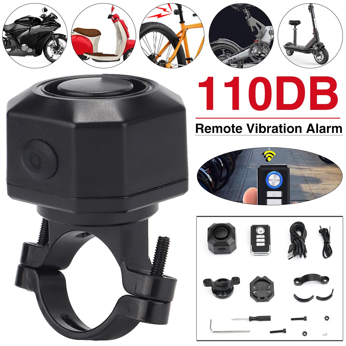 1Pc Motorfiets Anti Diefstal Alarm Duurzaam Draadl... – Vicedeal