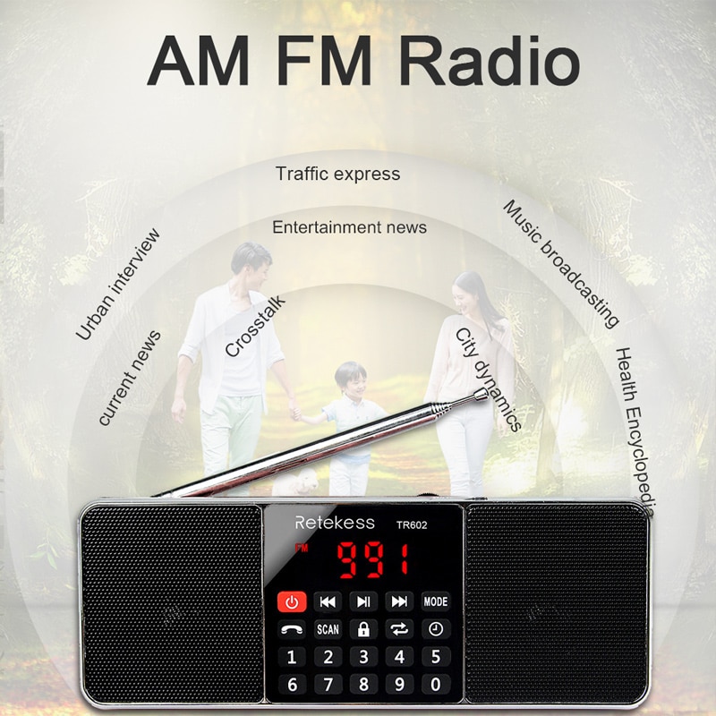 Retekess TR602 Portable AM FM Stereo Radio Receive... – Grandado