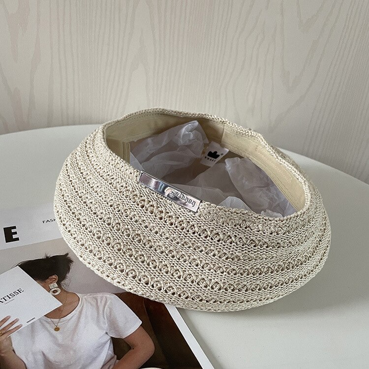 Spring Summer Hat for Women Knitting Hollow Out Be... – Grandado