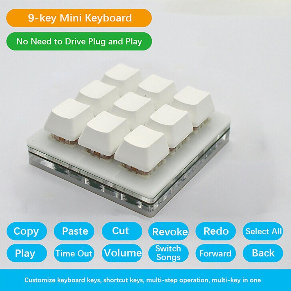 Portable mini 9 Keys Keypad DIY Shortcut Keyboard ... – Grandado