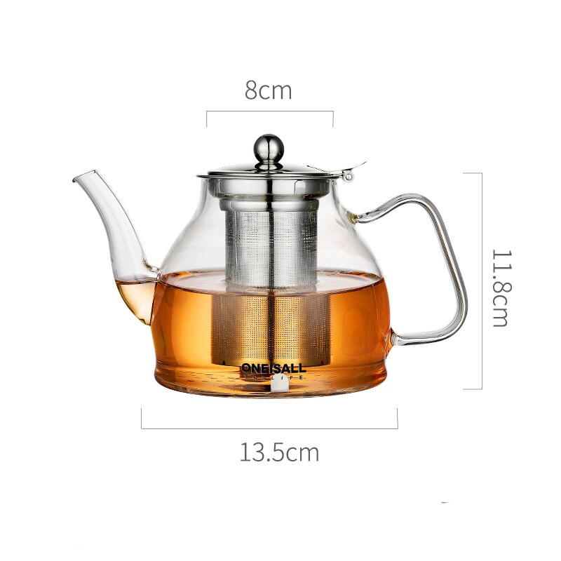 Heat Resistant Glass Tea Pot With Stainless Steel ... – Vicedeal
