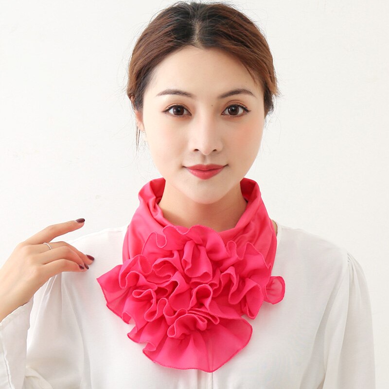 Floral Neck Ring Scarf Chiffon Collar Tie Women Mu... – Grandado