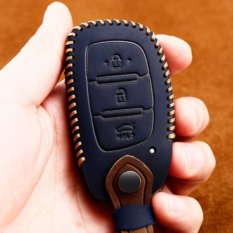 Leather Car Smart Key Cover Case Holder For Hyunda... – Grandado