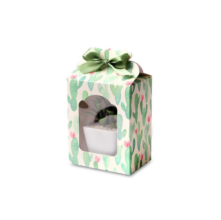 cute cactus Paper Box white Wedding favor Christma... – Vicedeal