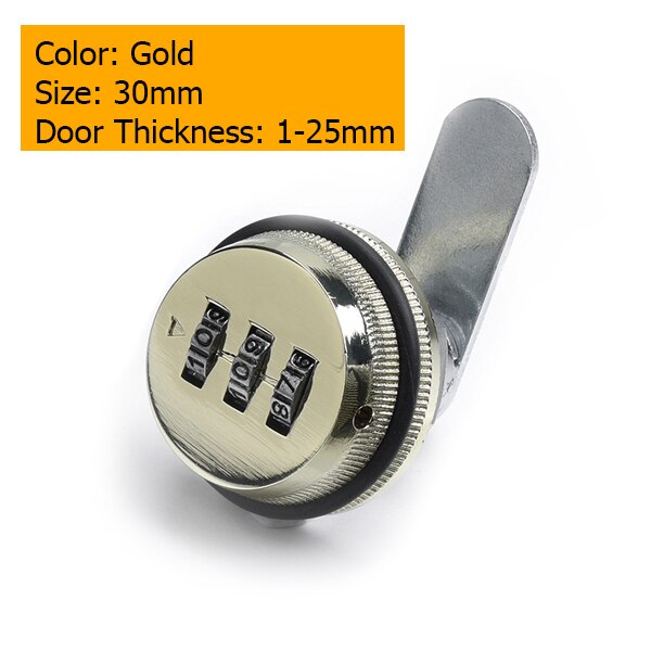 NAIERDI Combination Cabinet Lock Black/Silver Zinc... – Grandado
