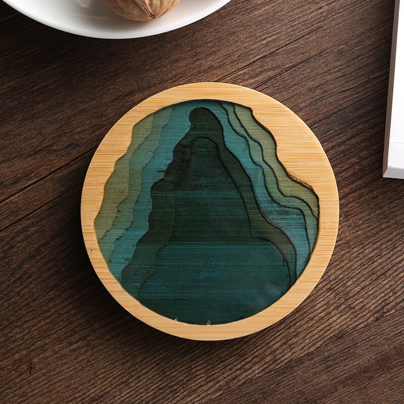 5 Pack Wood Coasters Round Ocean Wave Epoxy Resin ... – Grandado