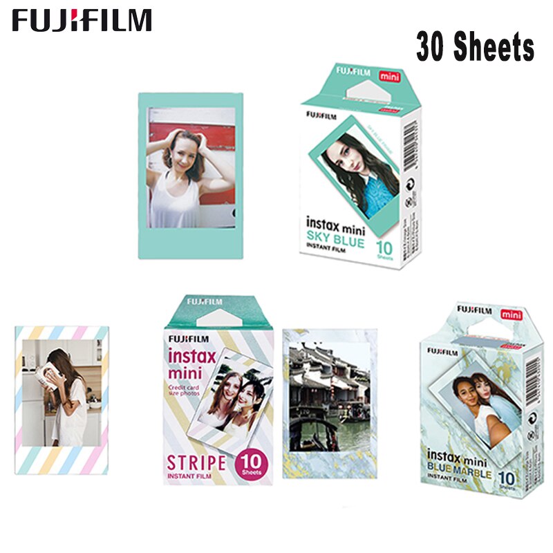 30 Sheets Fujifilm Instax Mini 8 Film blue marble/... – Vicedeal