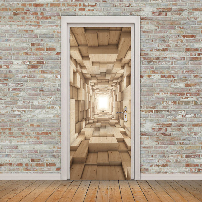 Modern DIY Door Sticker 3D Spatial Expansion Wallp... – Vicedeal