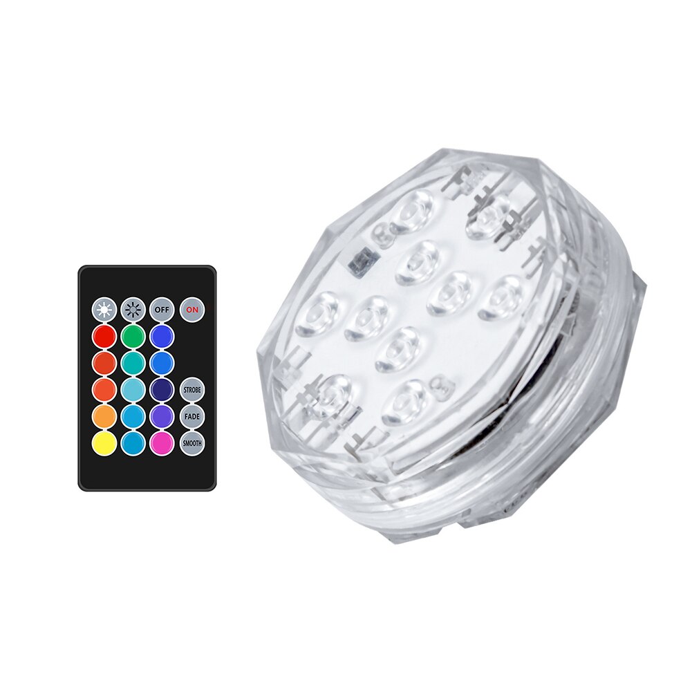 10pcs RGB Remote Control Submersible Light IP68 Wa... – Vicedeal