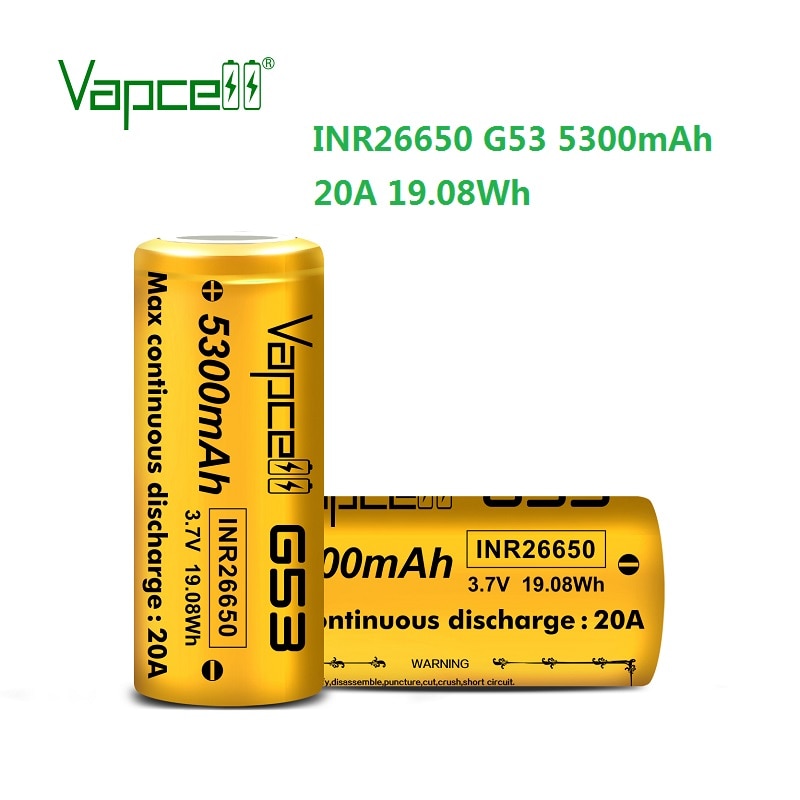 vapcell 100% original batteries INR26650 5300mah 2... – Grandado
