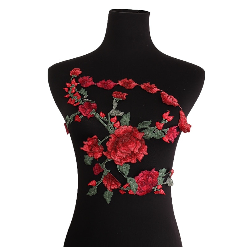 1pc rose blomst broderi sy på patch badges tøj kjo... – Grandado