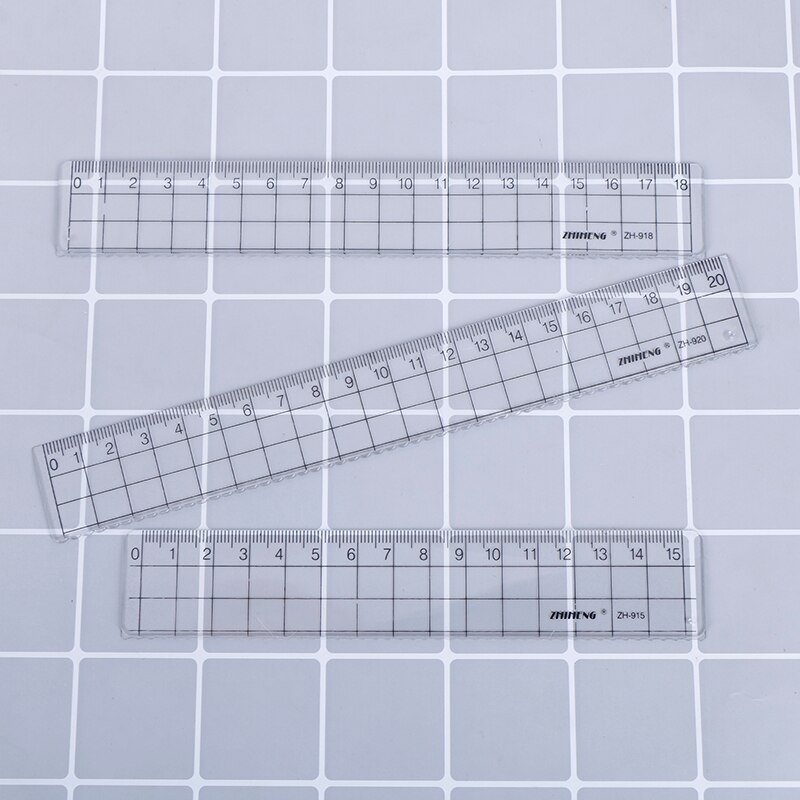 1pcs 15cm 18cm 20cm Transparent Simple Ruler Plast... – Grandado