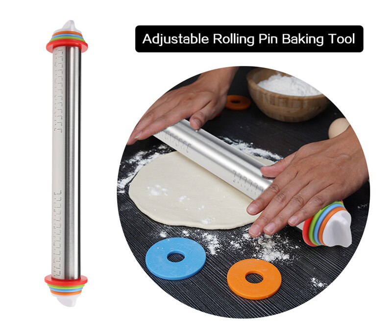 EPASUN Cake Rolling Pin Verstelbare Rvs Rouleau Pa... – Grandado