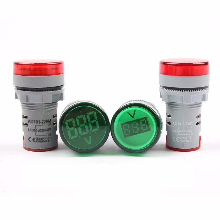 10pcs 22mm Ac 60-500v Led Voltmeter Voltage Meter ... – Grandado