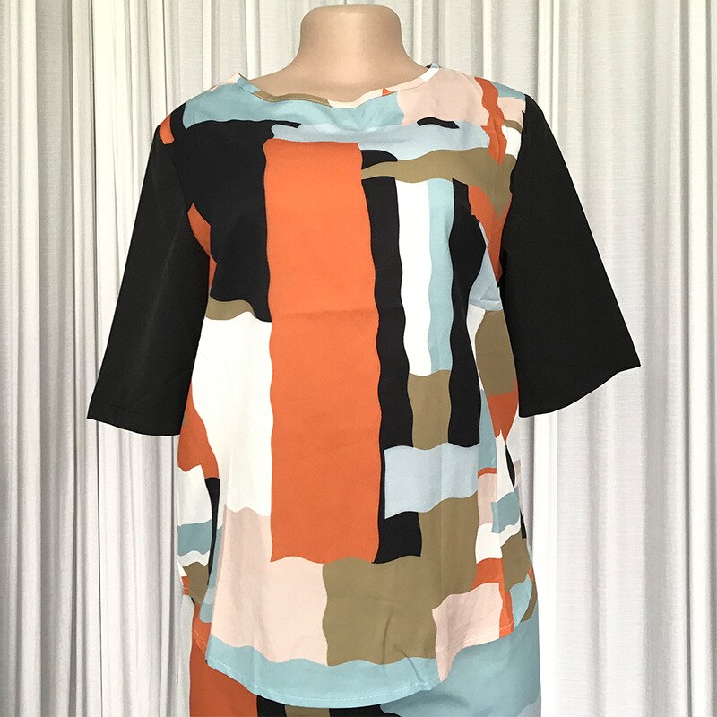 Geometry Print Two Piece Set Women Outfits African... – Grandado