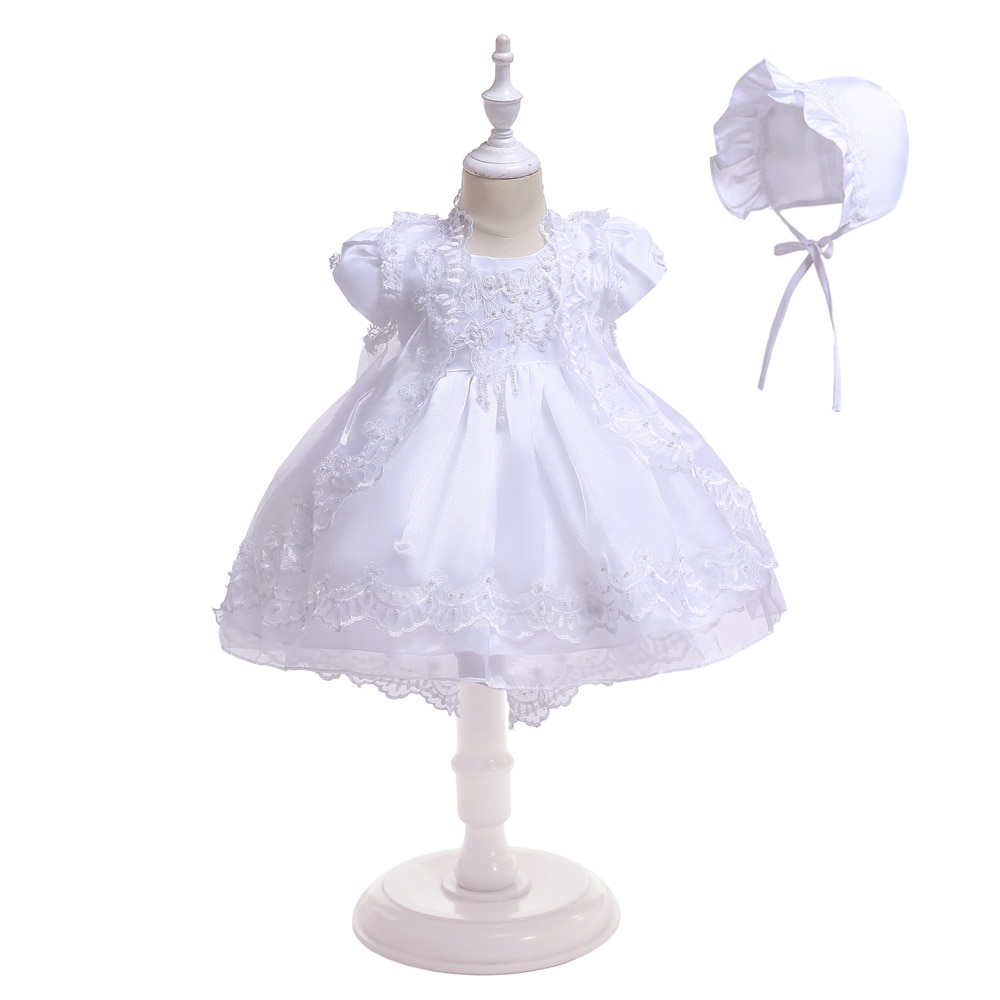 3M-12M Cotton Lining Baby Baptism Dresses Embroide... – Grandado