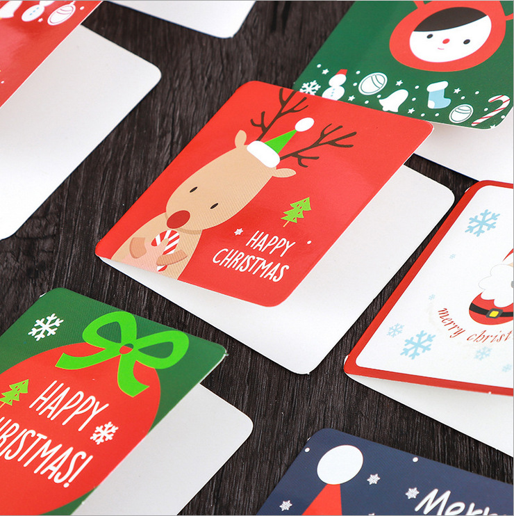 8Pcs/pack Merry Christmas Cartoon Greeting Card Po... – Grandado
