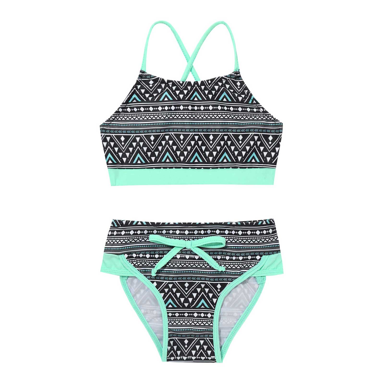 2Pcs/Set Girls Swimsuit Swimwear Geometric Print K... – Vicedeal
