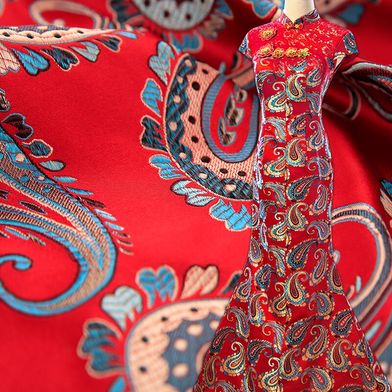 Patroon Vintage Satijnen Stof Brokaat Jacquard Sto... – Vicedeal